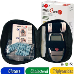 KIT MISURATORE LETTORE GLICEMIA - MULTICARE IN + 10 STRISCE OMAGGIO ...