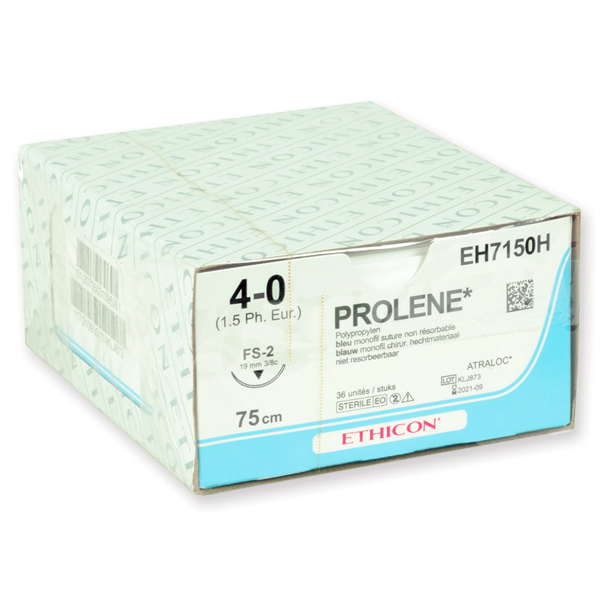 SUTURA MONOFILAMENTO ETHICON PROLENE NON ASSORBIBILE in polipropilene - 4/0 ago 19mm - 75cm ...